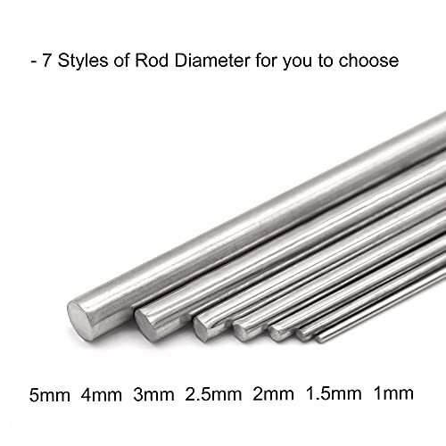 5mm x 100mm 304 Stainless Steel Round Rod Metal Solid Shaft Rods Lathe ...