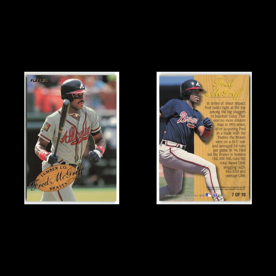 Fred McGriff #7 1995 Fleer Atlanta Braves Baseball Card MLB NM | eBay UK