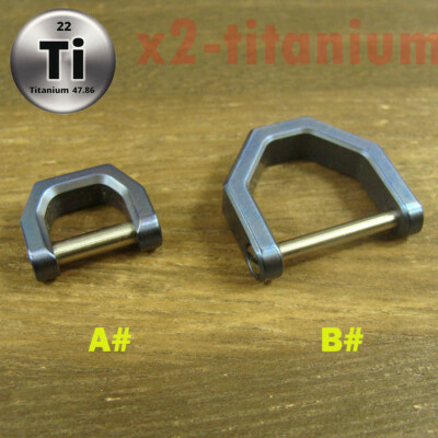 Titanium Blue Large and Small size D shackle for key chain ring ...