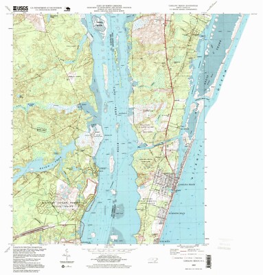 Carolina Beach NC Topographic Map 1997 USGS – Premium Matte Print ...