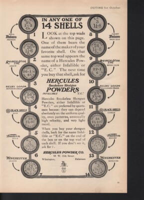 1918 HERCULES SHOTGUN POWDER 14 SHELL EC HUNT DELAWARE16490 | eBay