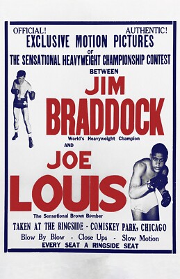 Joe Louis Vs James J. Braddock Iconic Boxing Fight Reproduction Poster 11x17 | eBay