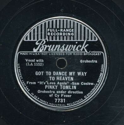 78tk-vocal-BRUNSWICK 7731-Pinky Tomlin-(Got to dance my way to heaven/You're not | eBay