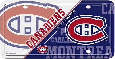 Montreal Canadiens Metal Auto Tag License Plate, Split Design, 6x12 ...