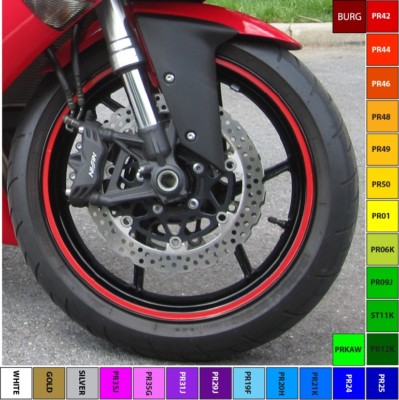 RED MOTORCYCLE or CAR CUSTOM RIM STRIPES WHEEL DECALS TAPE STICKERS up ...