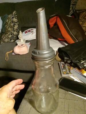 Vintage The Master Mfg. Co. Motor Oil Spout With One Quart Glass Oil ...