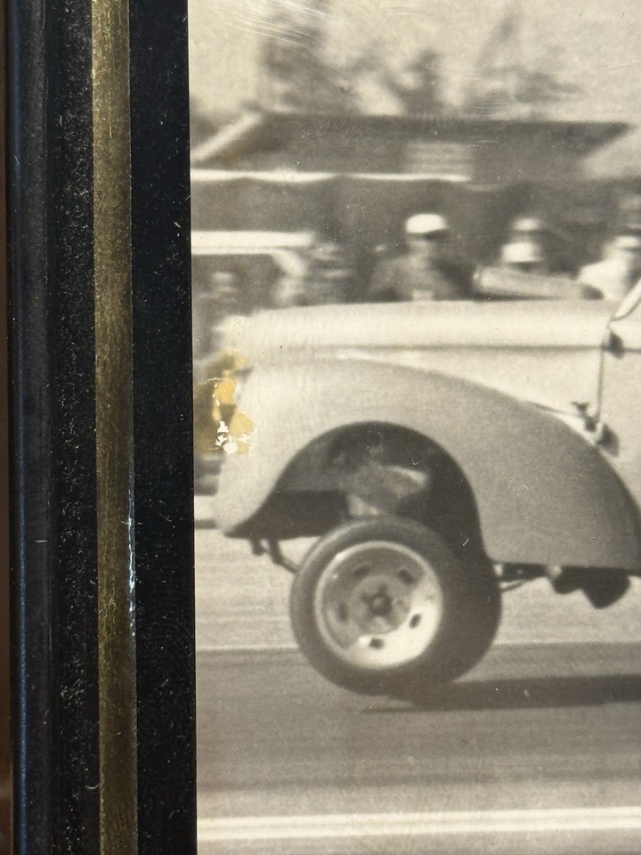 Vintage Framed Photograph of "BIG" John Mazmanian Drag Racing ...
