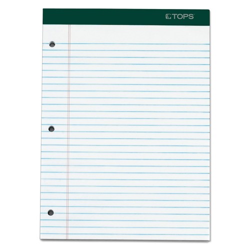 63437 Double Docket Ruled Pads, 8 1/2 x 11 3/4, White, 100 Sheets (Pack ...
