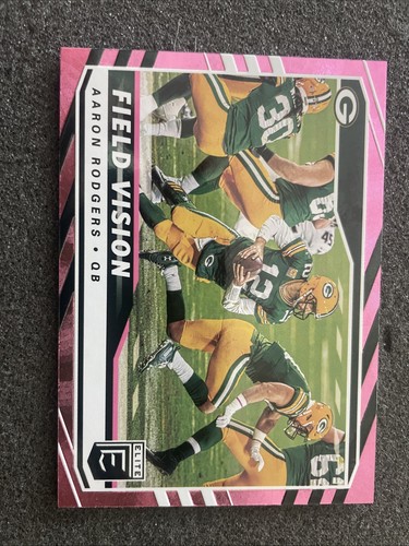 2021 Donruss Elite Aaron Rodgers Field Vision Pink Parallel Fv2