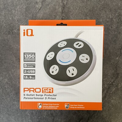 iQ Pro 5-Outlet Round Surge Protector with USB Chargers | eBay