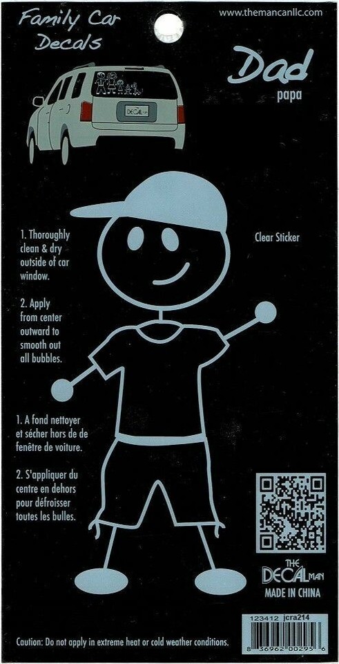 The Decal Man Collection: Family Car Stick FIgure Family Decal Sticker ...