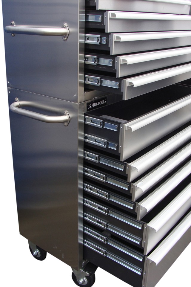 40 US PRO MASSIVE TOOL CHEST CABINET BOX STAINLESS STEEL 54" FINANCE ...