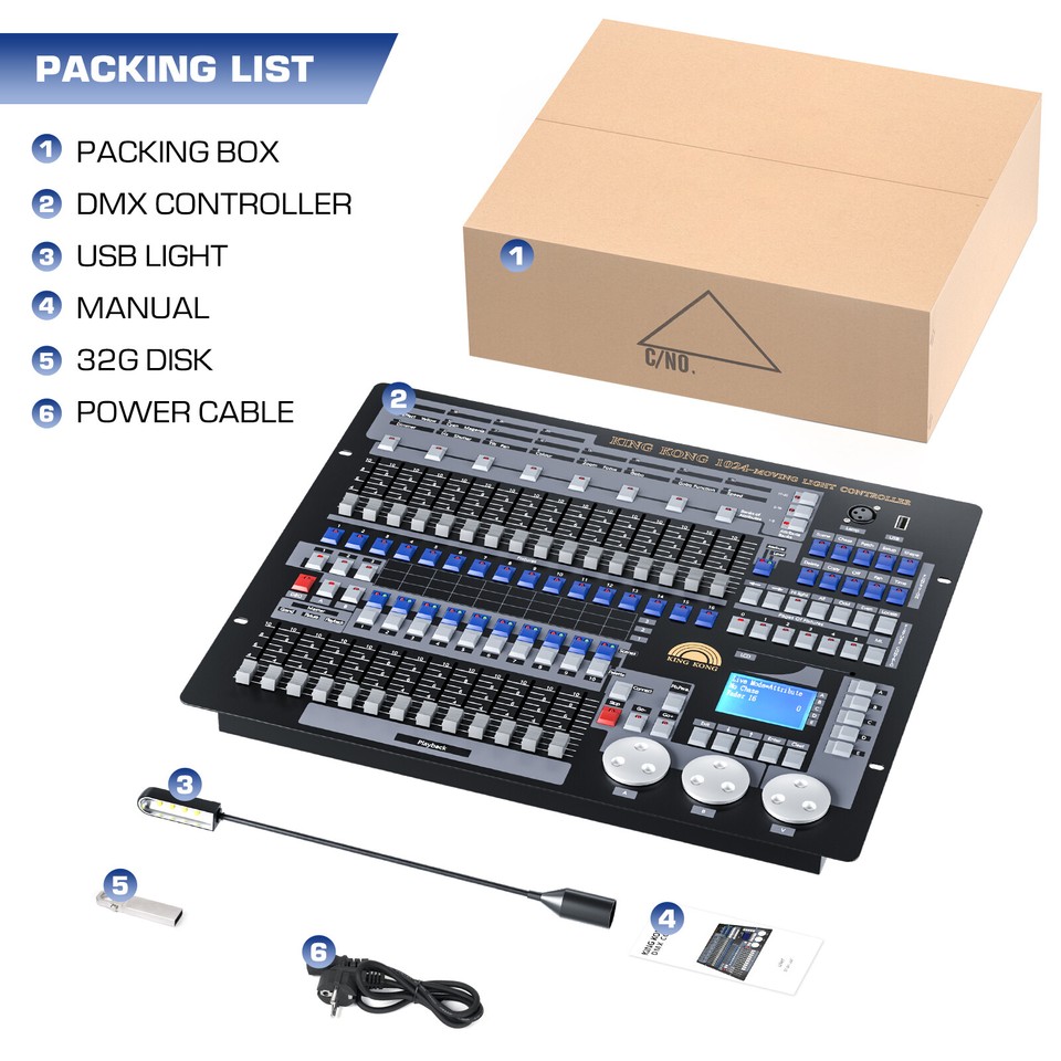 1024 Channels DMX Controller Console Stage Light Control Operator ...