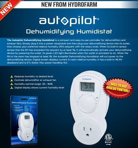 Autopilot Dehumidifying Humidistat 120v Plug IN 15A EASY TO USE, $$ BAY ...