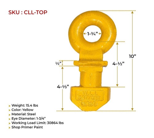 Container Lifting Lug For Top Camlock - 14 Ton Capacity Mounted at the ...