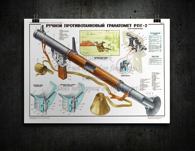 Soviet Russian Military Poster Print Handheld Grenade Launcher RPG-2 ...