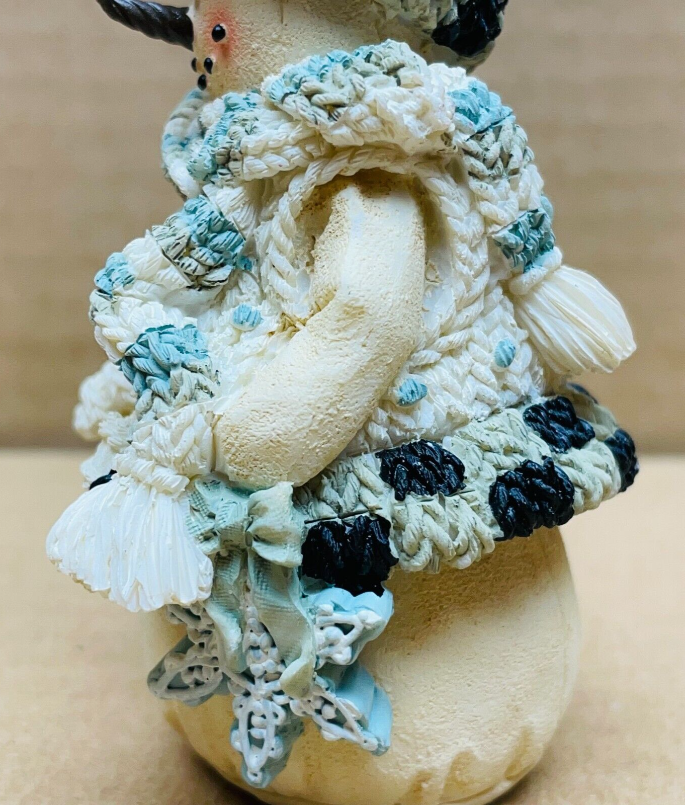EUC Resin Snowman w/Star, Sage Green & Lite Blue, Christmas, 3 1/4" T ...