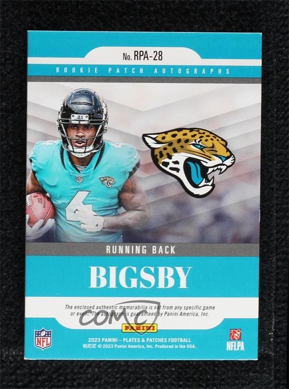 2023 Panini Plates & Patches Rookie Red /5 Tank Bigsby #RPA-28 RPA ...
