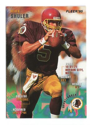 1995 Fleer 391 Heath Shuler Washington Redskins Card | eBay