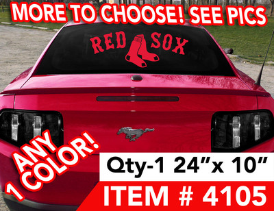 BOSTON RED SOX DECAL STICKER 24"w x 10" ANY 1 COLOR MORE DESIGNS SEE ...