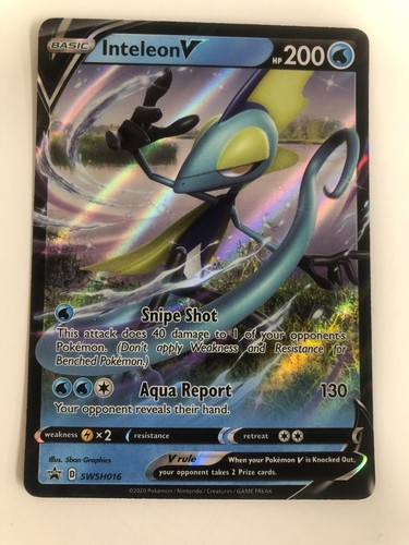 Pokemon Inteleon V SWSH Sword & Shield Promo Cards 2020 NM Foil SWSH016 ...