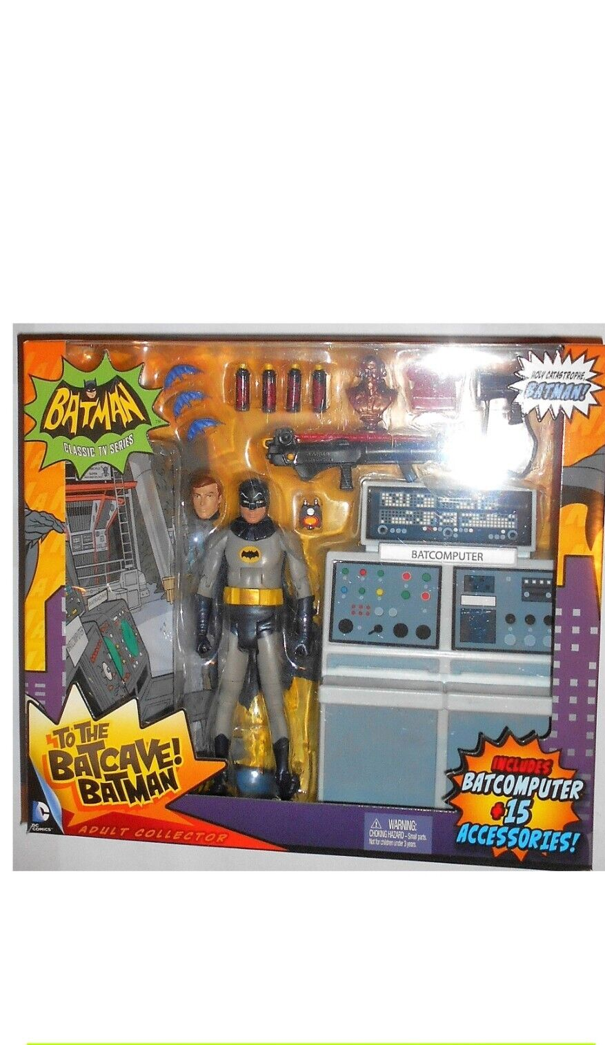 Batman classic TV series BATCAVE Adam West batcomputer 1966 mattel dc ...