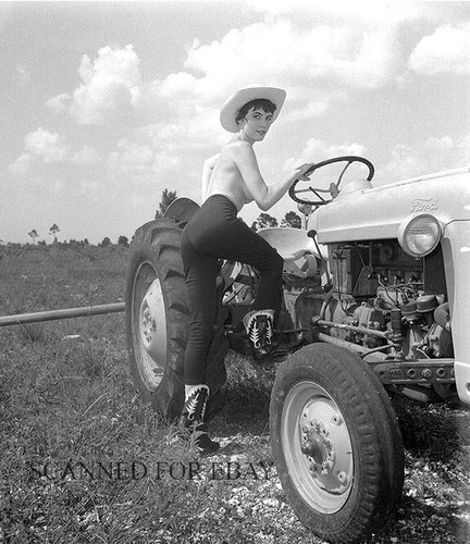 Hot cowgirl farm photo model woman female legs butt rear picture print ...