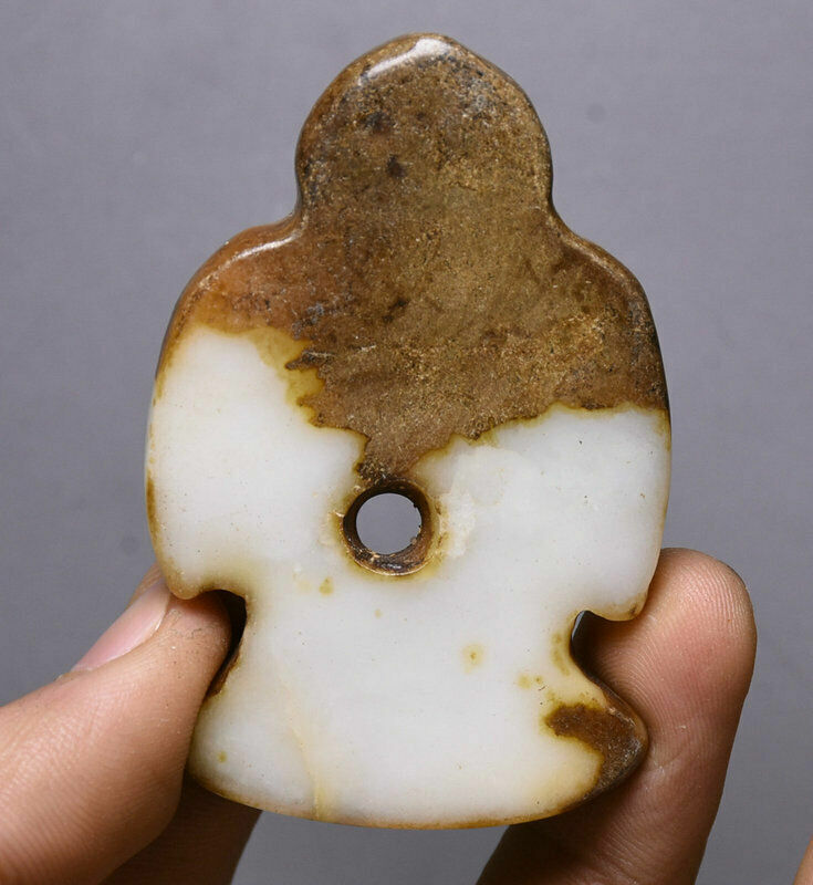 7.5CM China Hongshan Culture Old Hetian Jade hawk eagle Bird Beast ...