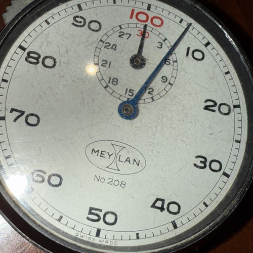 RARE Swiss Made No. 208 Meylan Mechanical Wind Up Stopwatch Vintage ...