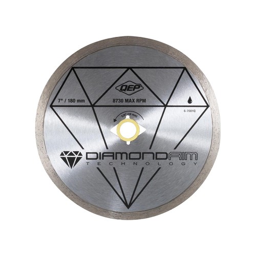 QEP 7" Continuous Rim Diamond Blade - For Wet Cutting of Ceramic Tile ...