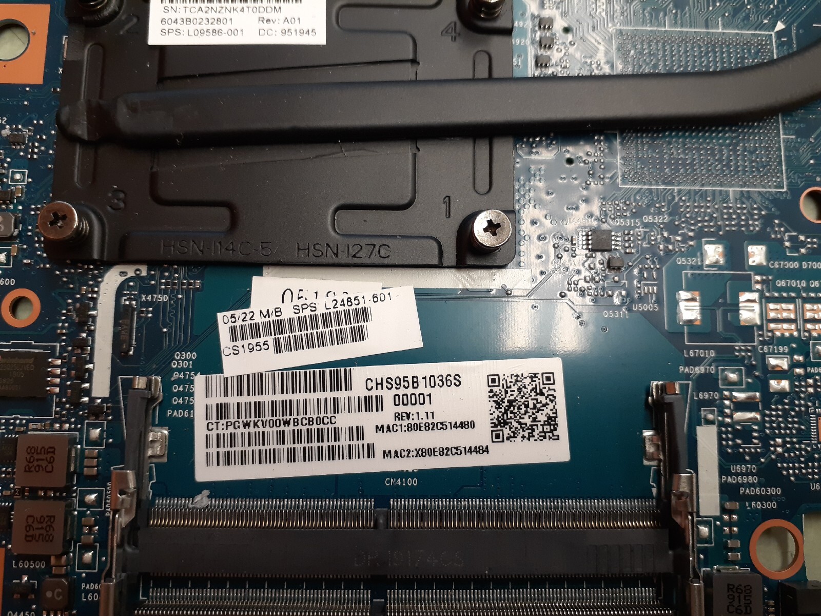 HP ProBook 650 G4 i7-8650U 1.9GHz Motherboard AMD Radeon RX 540X ...