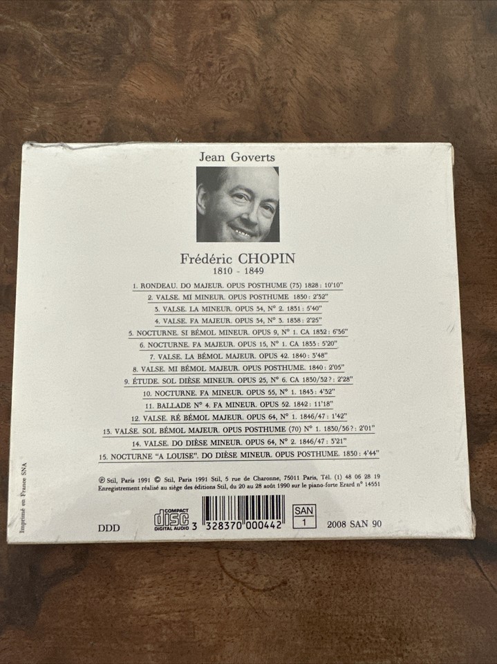 CHOPIN PIANO ERARD JEAN GOVERTS - STIL CD NEW SEALED MEGARARE | eBay