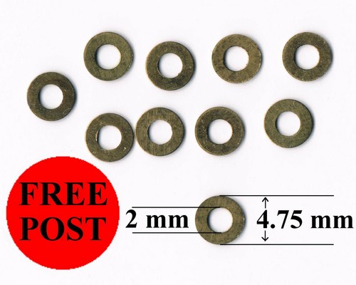 Brass Washers M2, 10BA - 2mm, 5/64", 0.080" internal hole (Pkt of 10 ...