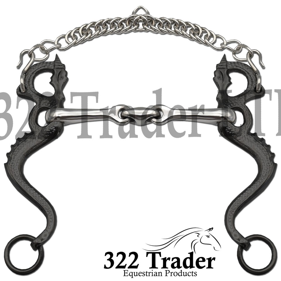 Long Shank Dragon Horse Mouth Bit Curb Fancy Decorative Bit Limited ...