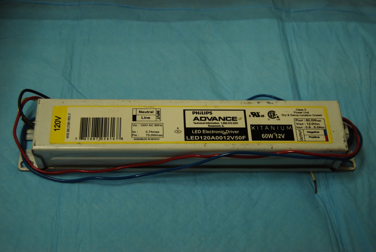 NOS Philips Advance LED Electronic Driver LED120A0012V50F for sale ...