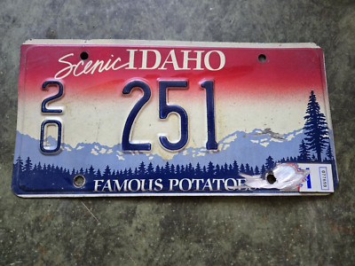 1999 Idaho license plate County 20 Number 251 | eBay