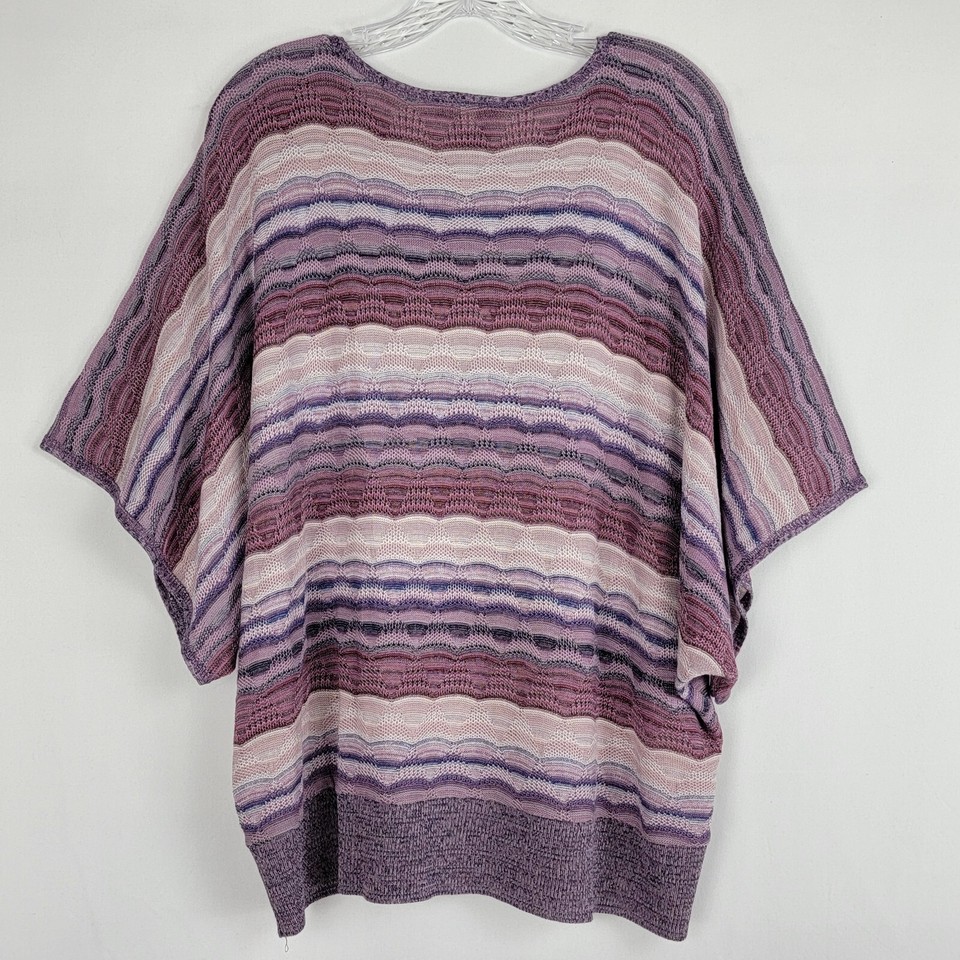 Catherines Womens Open Weave Sweater Plus Size 0X Short Dolman Sleeve ...