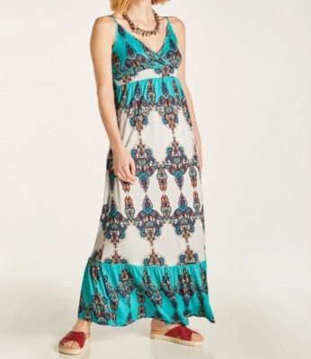 Heine Women's AU Size 10-12 (EU 40) Print Maxi Dress, Blue & White BNWT ...