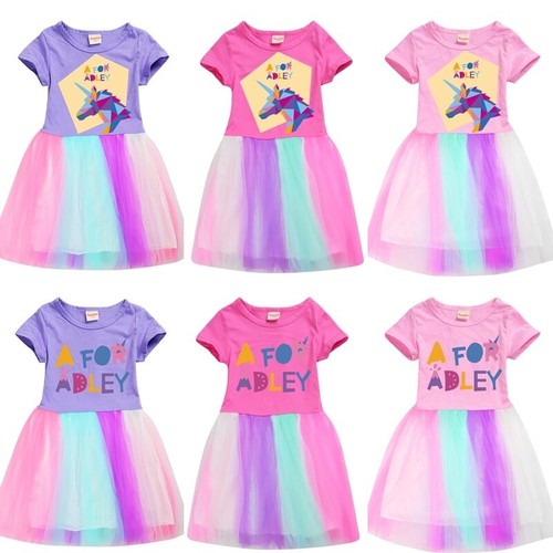 A For Adley Girl's Dress Princess Cotton Dress Birthday Party Tutu ...