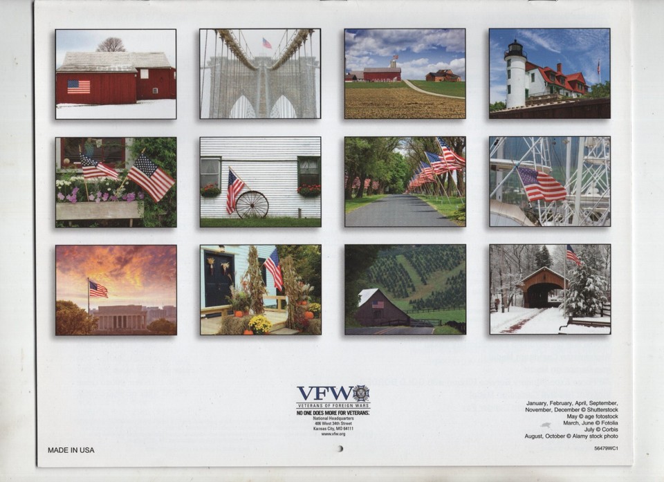 VFW Veterans of Foreign Wars 2017 Calendar | eBay
