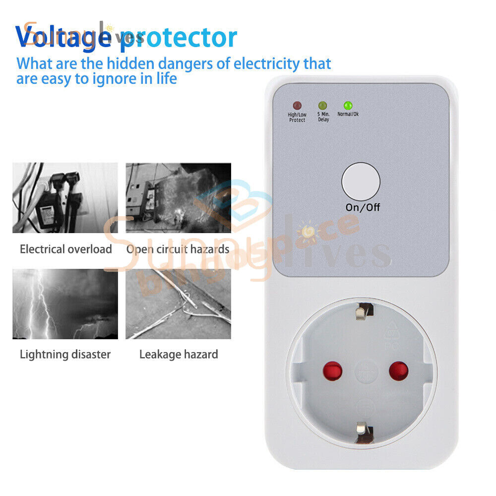 Automatic Voltage Protector AC 220V Power Surge Safe Protector Socket ...