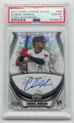 2023 Topps Chrome Black Gabriel Moreno Ivory Rookie Auto RC #22/50 PSA ...