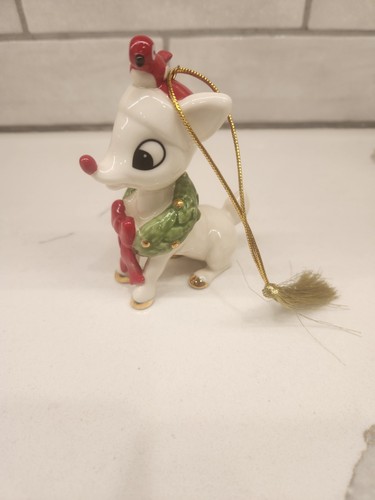 Lenox 2023 Rudolph With Wreath and Cardinal Friend Christmas Ornament ...