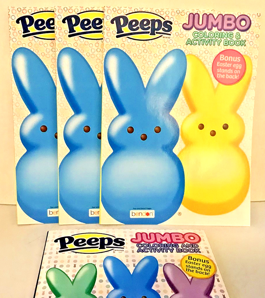 Peeps Brand Coloring & Activity Books lot of 4 EASTER BUNNIES 64 pg ...