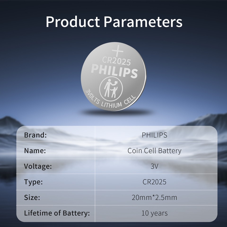 20x Philips Lithium Battery 3V CR2025 CR 2025 BR2025 DL2025 Remote Button Cell | eBay