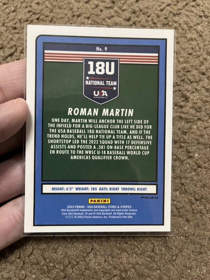 2023 USA Baseball Stars and Stripes Silver #9 Roman Martin | eBay