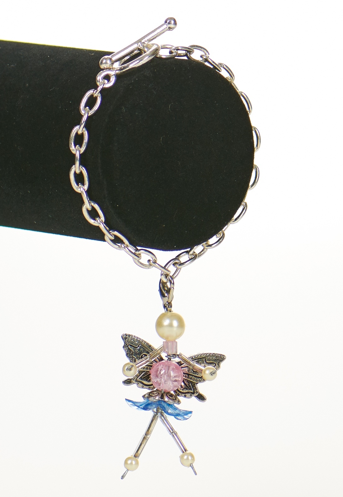 Girls Chain with Toggle Closure Bracelet - With Blue & Pink Fairy | eBay
