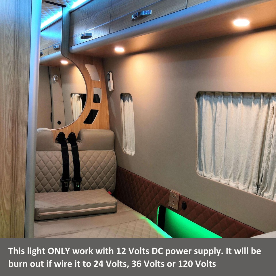 Facon 4.5'' LED RV Puck Light Recessed Mount Camper Trailer Marine Boat ...