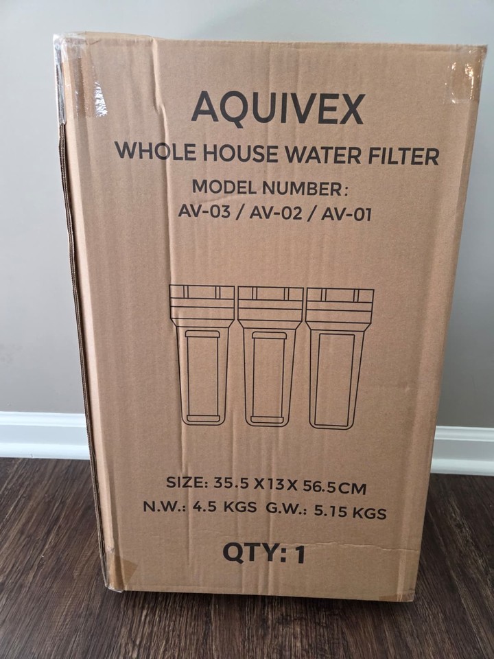 AQUIVEX WHOLE HOUSE WATER FILTER SET - Model Av – 03/AV – 02/Av – 01 ...