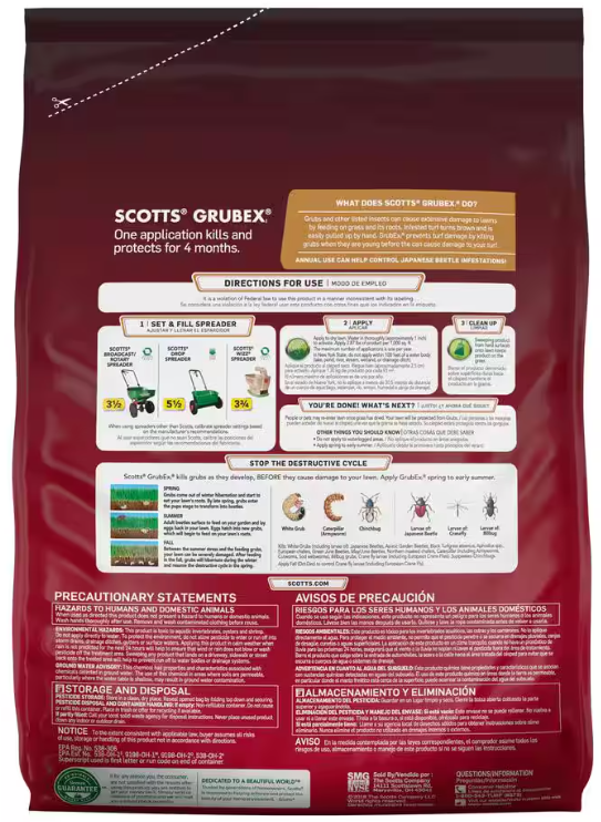 Scotts GrubEx Season Long Grub Killer - 14.35 lbs. Covers 5,000 sq. ft ...